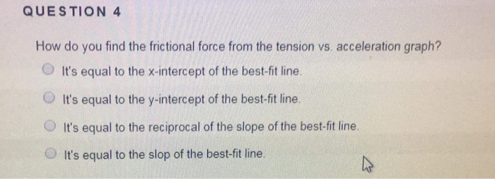 Solved QUESTION 4 How do you find the frictional force from | Chegg.com