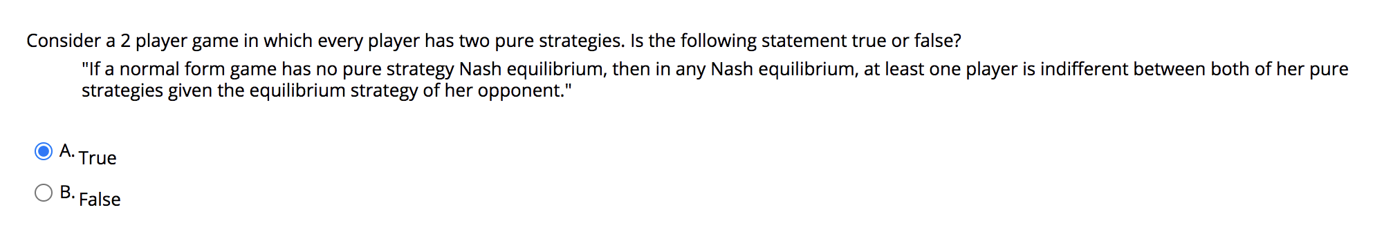 Solved Consider a 2 player game in which every player has | Chegg.com