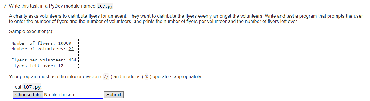 Solved 8. Write this task in a PyDev module named t08.py. | Chegg.com