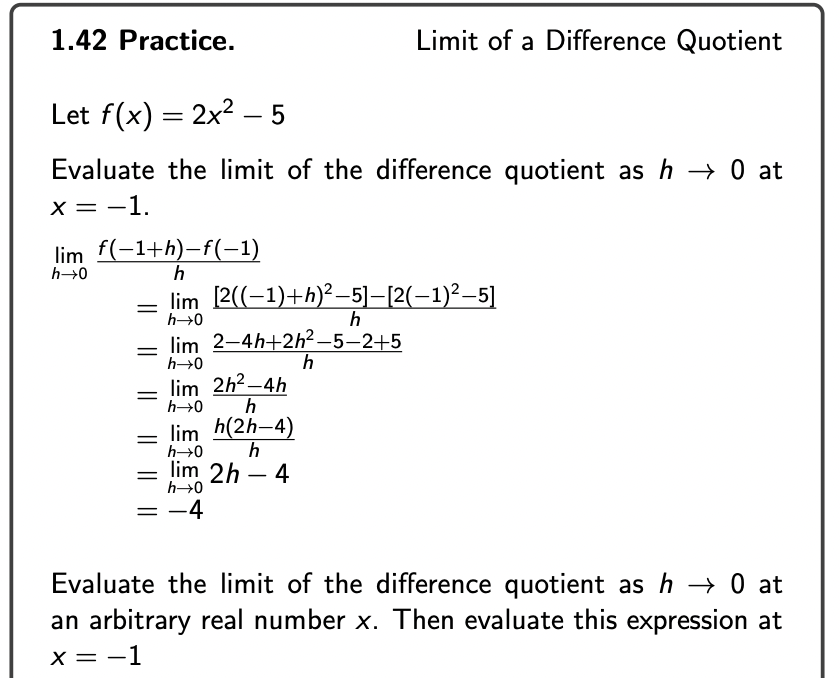 Solved Let F X 2x2−5 Evaluate The Limit Of The Difference