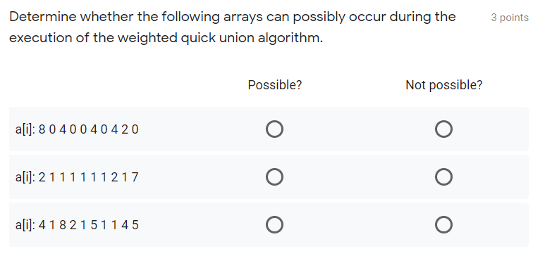 Solved 3 points Determine whether the following arrays can | Chegg.com