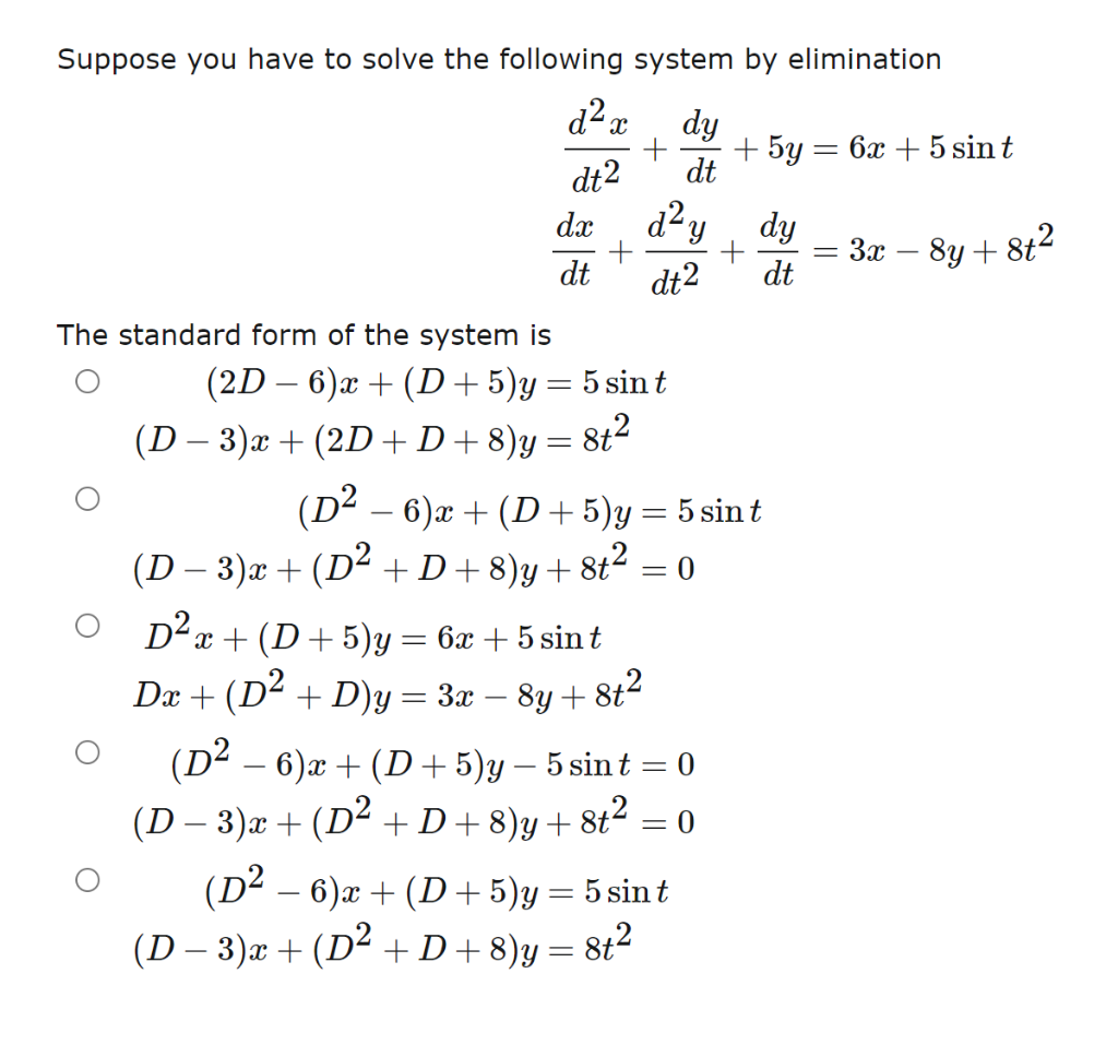 Solved Suppose you have to solve the following system by | Chegg.com