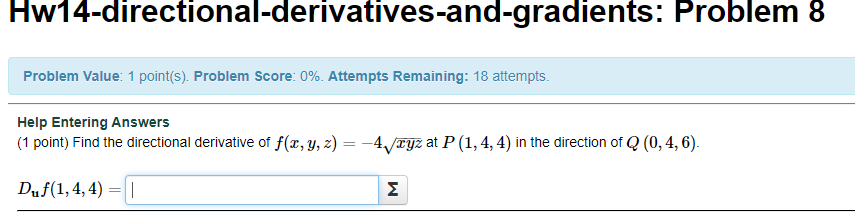 Solved Hw14-directional-derivatives-and-gradients: Problem 8 | Chegg.com