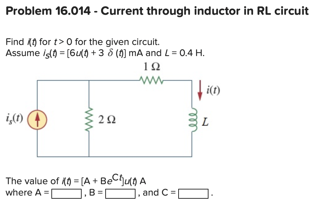 Solved Problem 16 014 ﻿current Through Inductor In Rl