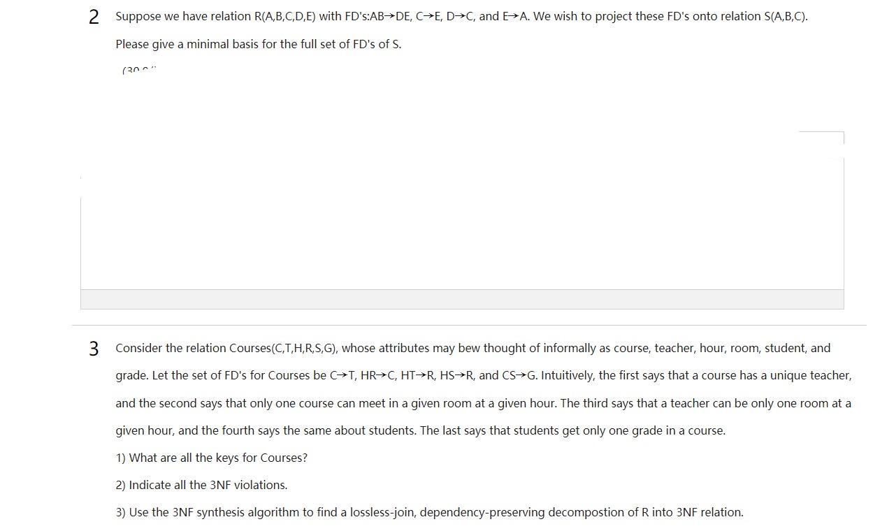 Solved 1 Consider a relation with schema R(A,B,C,D) and FDs | Chegg.com