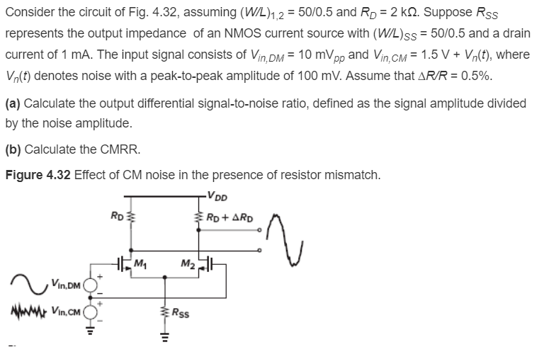 Solved Consider the circuit of Fig. 4.32, assuming (WL)1,2 | Chegg.com