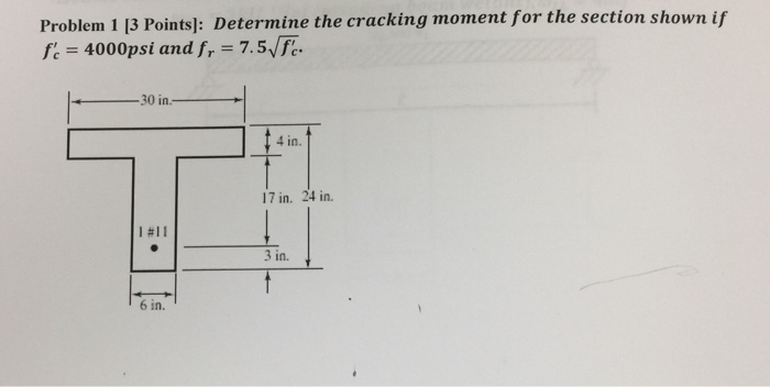 Solved Problem 1 13 Points]: Determine the cracking moment | Chegg.com