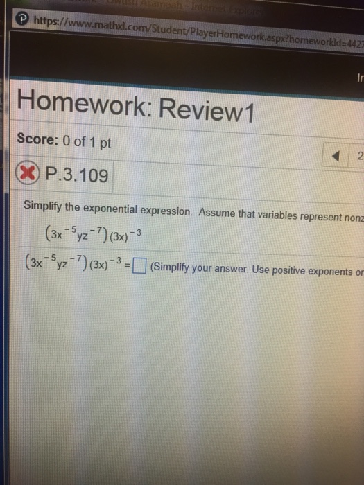 Solved Simplify the exponential expression. Assume that | Chegg.com