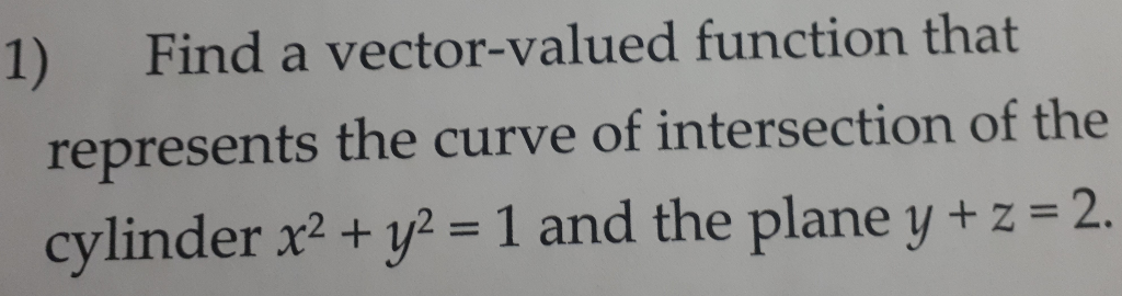 Solved 1) Find a vector-valued function that represents the | Chegg.com