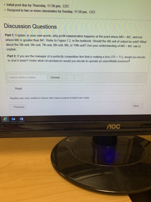 Solved Initial post due by Thursday, 11.59 pm, CST Respond | Chegg.com