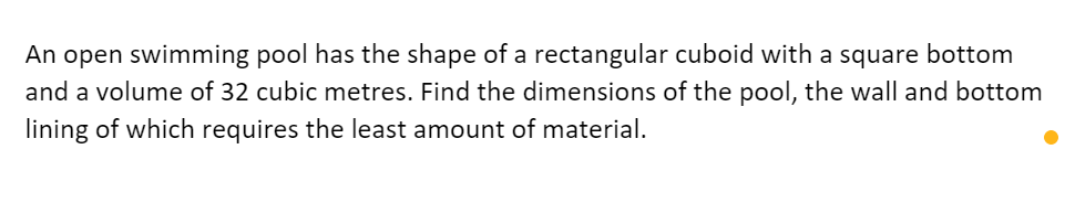 Solved An open swimming pool has the shape of a rectangular | Chegg.com