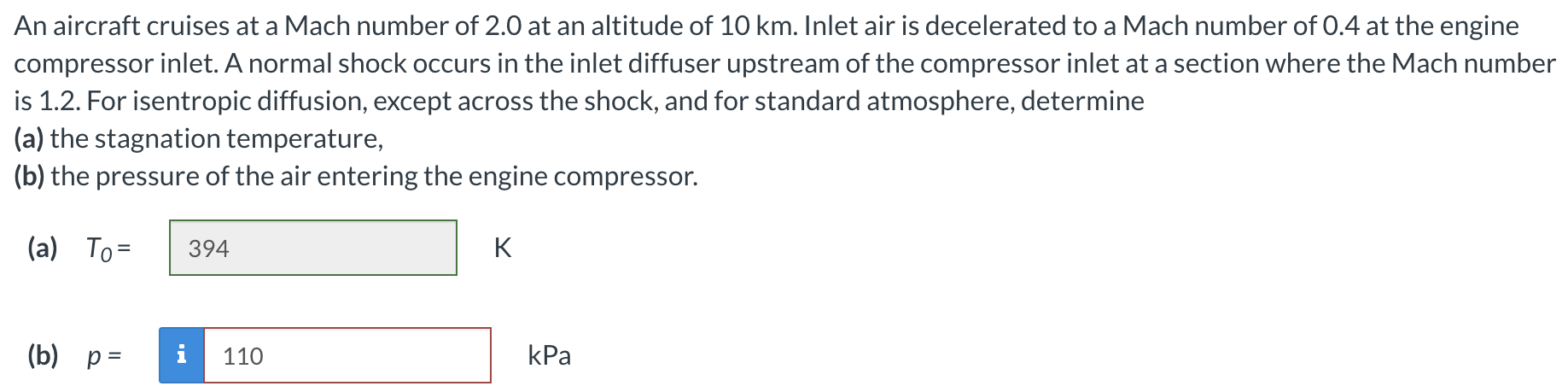 Solved An aircraft cruises at a Mach number of 2.0 at an | Chegg.com