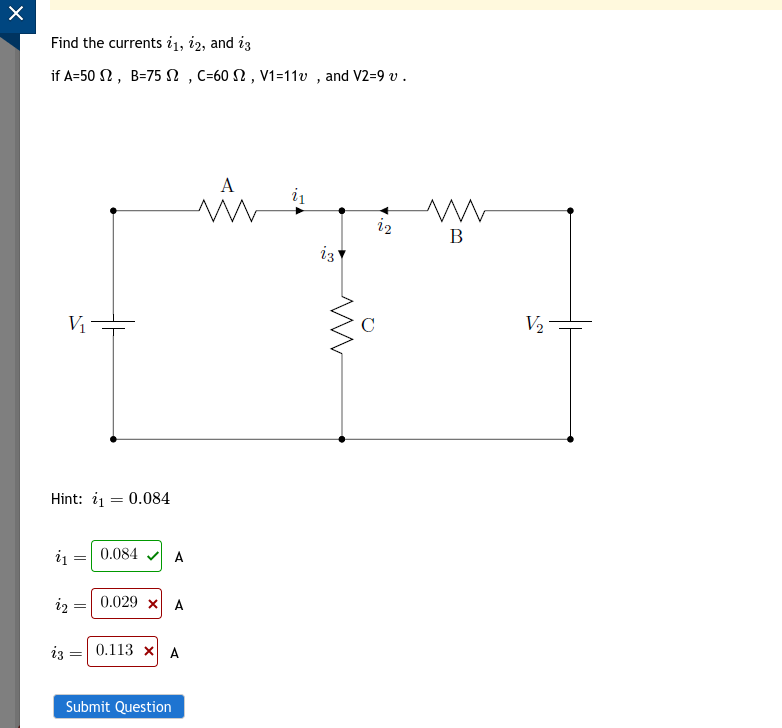 Solved Find the currents i1,i2, and i3 if | Chegg.com