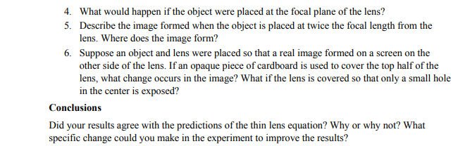 Solved Objectives - To set up a simple lens system and | Chegg.com