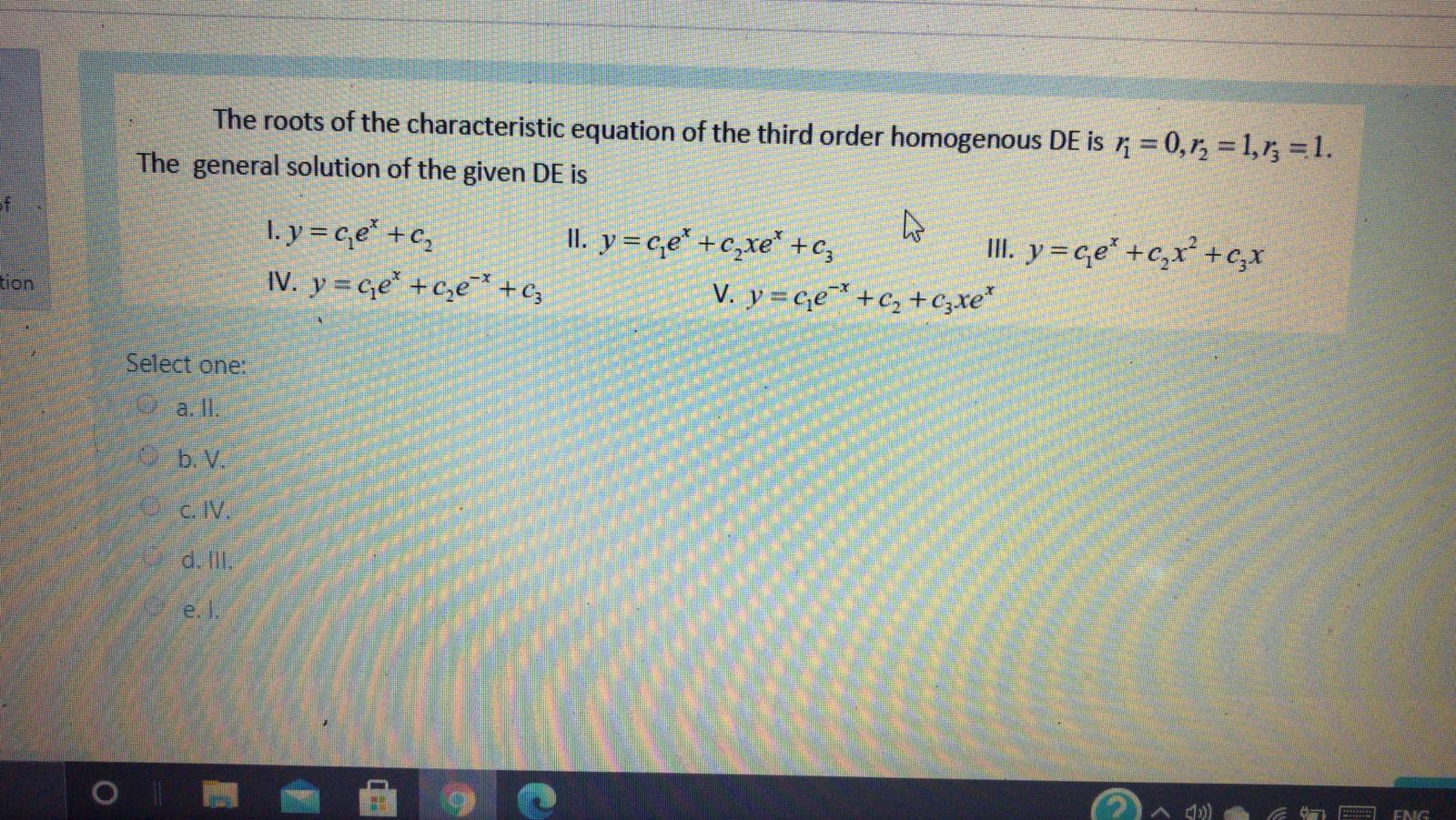 Solved The roots of the characteristic equation of the third | Chegg.com