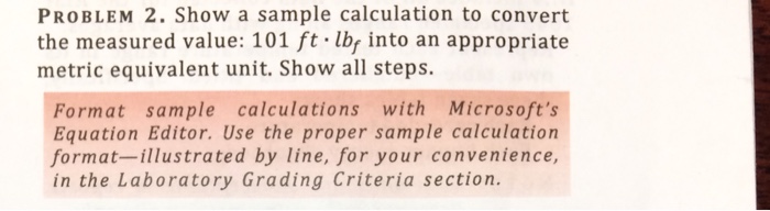 Solved PROBLEM 2. Show a sample calculation to convert the | Chegg.com