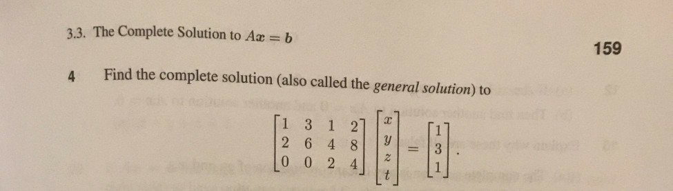 Solved 3.3. The Complete Solution to Aa b 159 4 Find the | Chegg.com