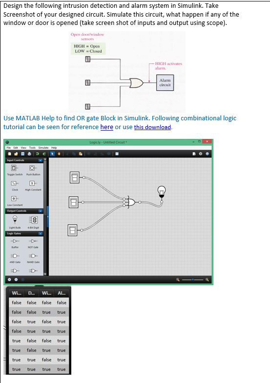 Solved Design the following intrusion detection and alarm | Chegg.com
