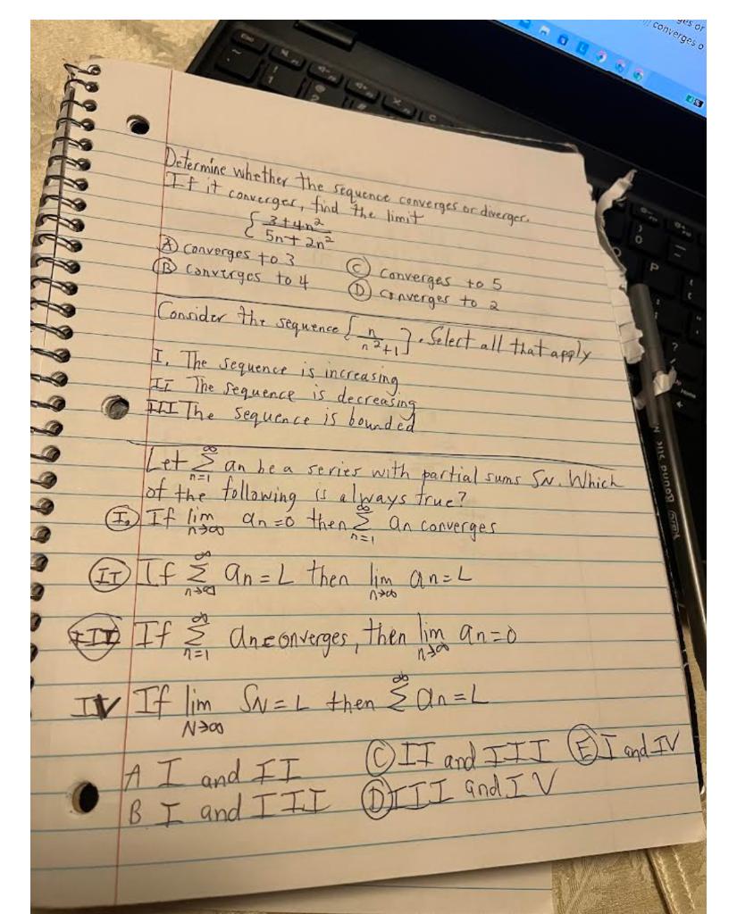 Solved Determine whether the sequence converges or diverger. | Chegg.com