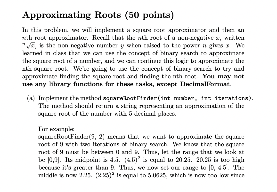 Solved In this problem, we will implement a square root | Chegg.com