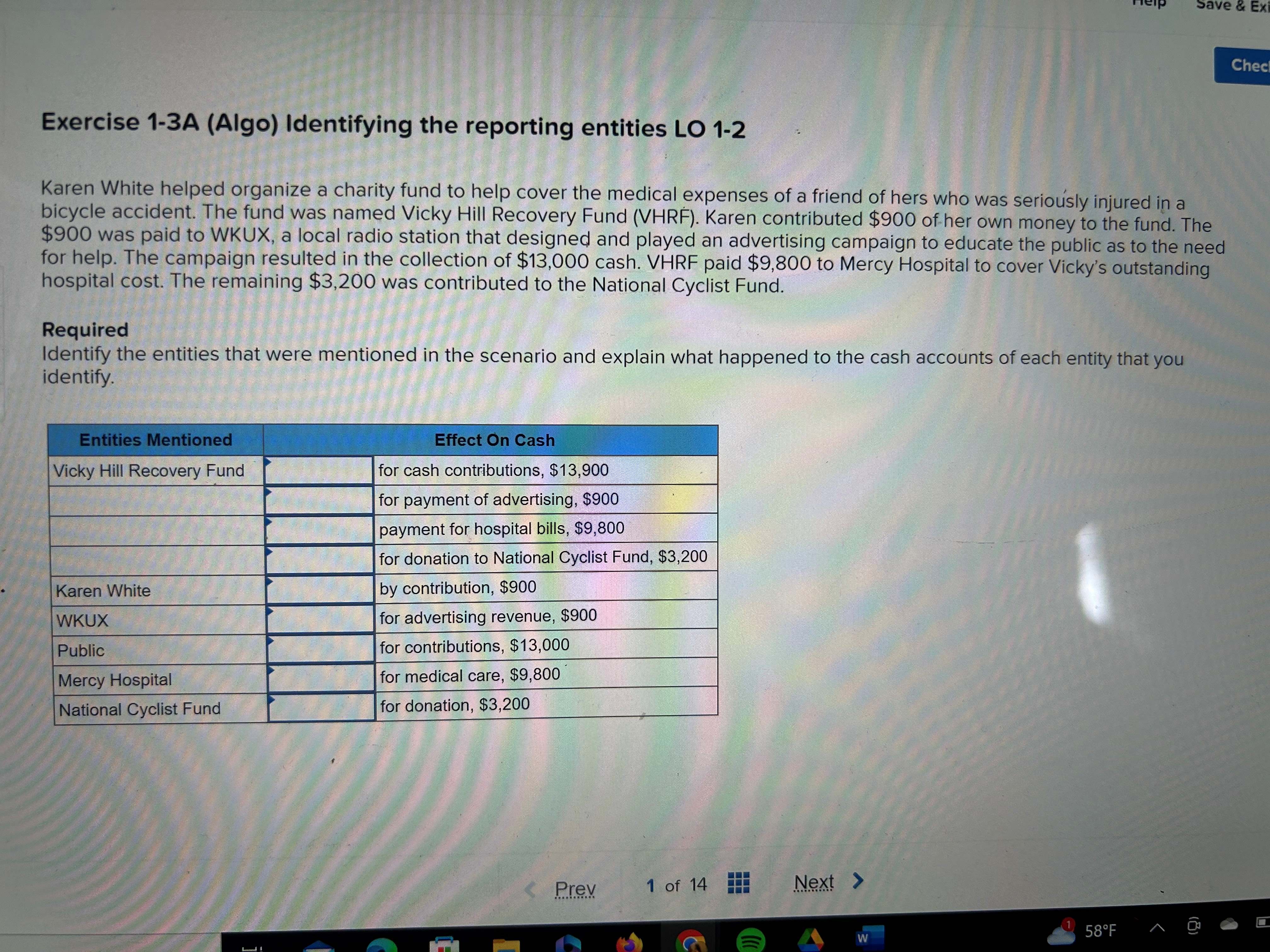 Solved Exercise 1-3A (Algo) Identifying the reporting | Chegg.com