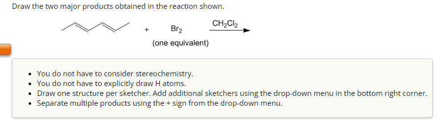 Solved Draw the two major products obtained in the reaction | Chegg.com