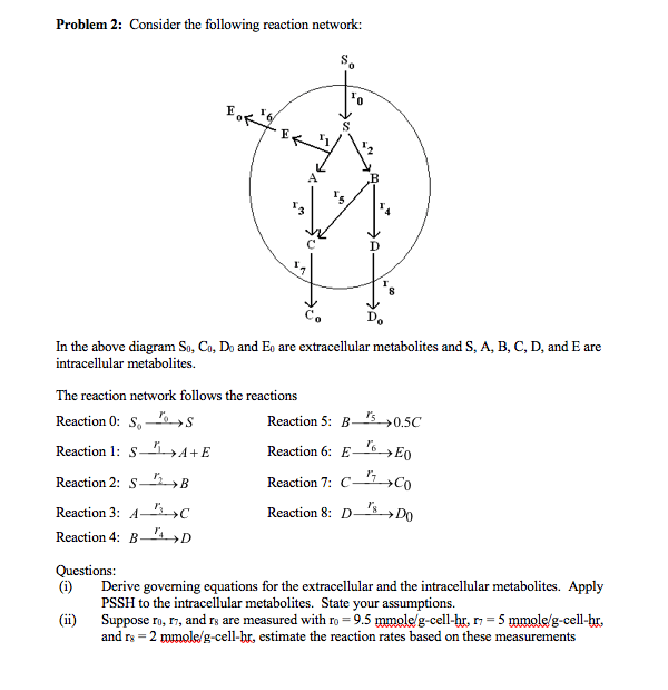 Problem 2: Consider the following reaction network: | Chegg.com
