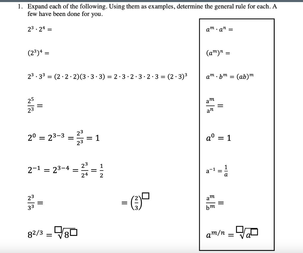 Solved Expand each of the following. Using them as examples, | Chegg.com