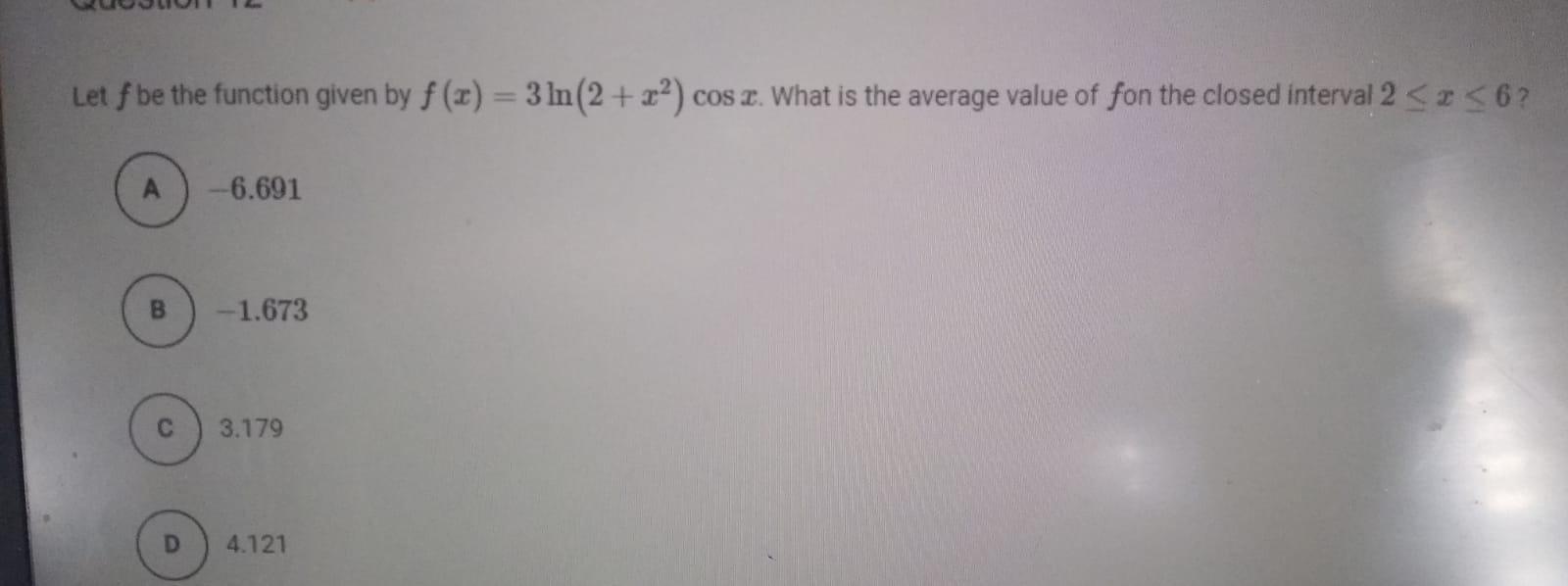 Solved Let f be the function given by f(x) = 3 ln(2 + x2) | Chegg.com