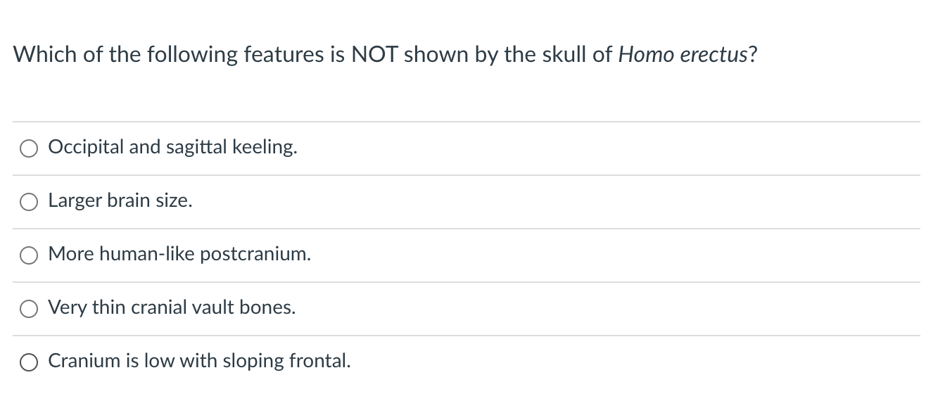Solved Which of the following features is NOT shown by the | Chegg.com