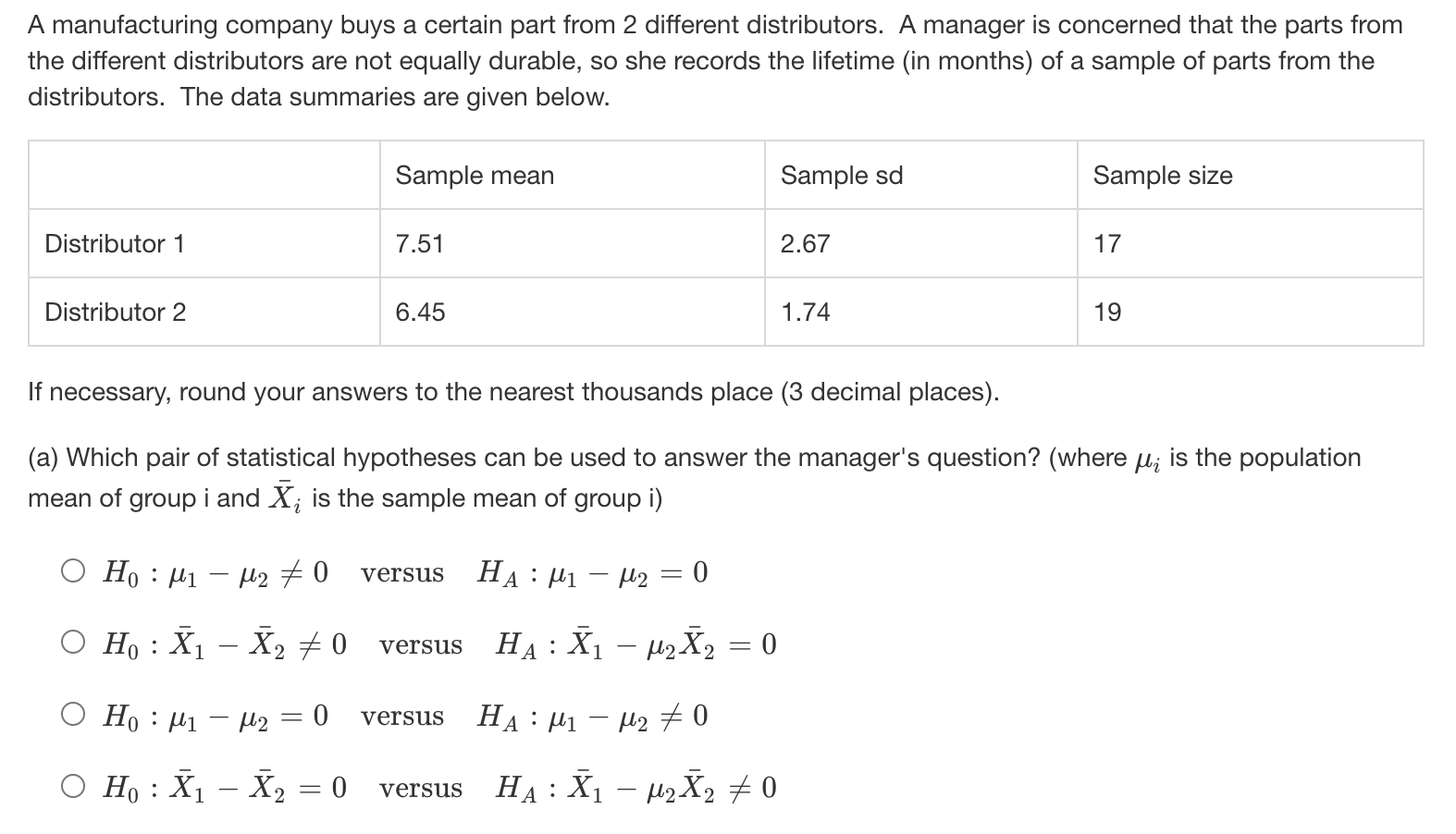 Solved \r\n\r\n(c) What is the estimate of pooled standard | Chegg.com