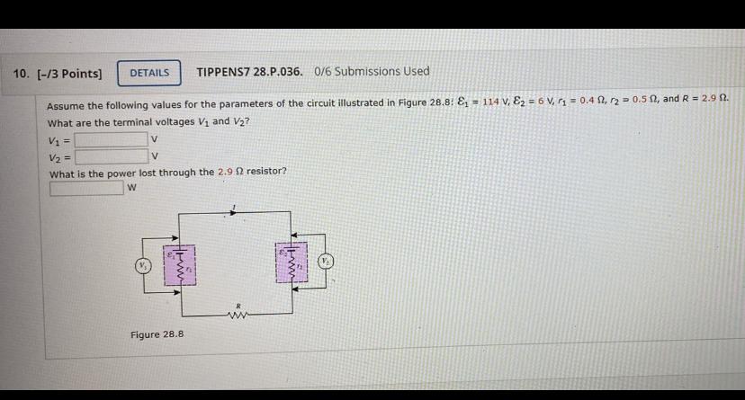 Solved 10. [-/3 Points) DETAILS TIPPENS7 28.P.036. 0/6 | Chegg.com Solved 10. [-/3 Points) DETAILS TIPPENS7 28.P.036. 0/6 | Chegg.com