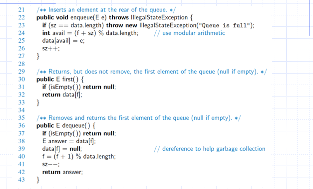 4 1 /** Implementation of the queue ADT using a | Chegg.com
