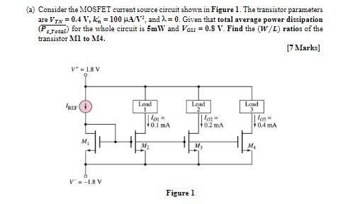 Solved (a) Consider the MOSFET current source circuit shown | Chegg.com