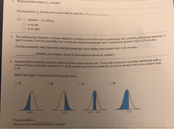 Solved 1. What does the notation Za indicate? The expression | Chegg.com