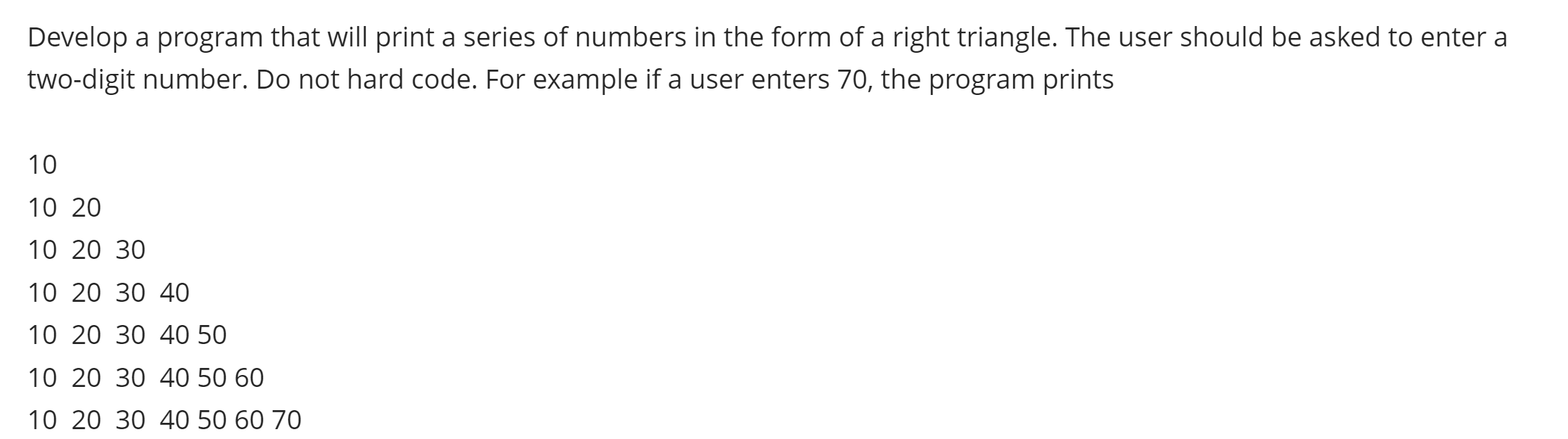 Solved Develop a program that will print a series of numbers | Chegg.com