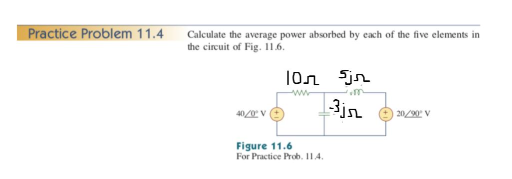 Solved Practice Problem 11.4 Calculate the average power | Chegg.com