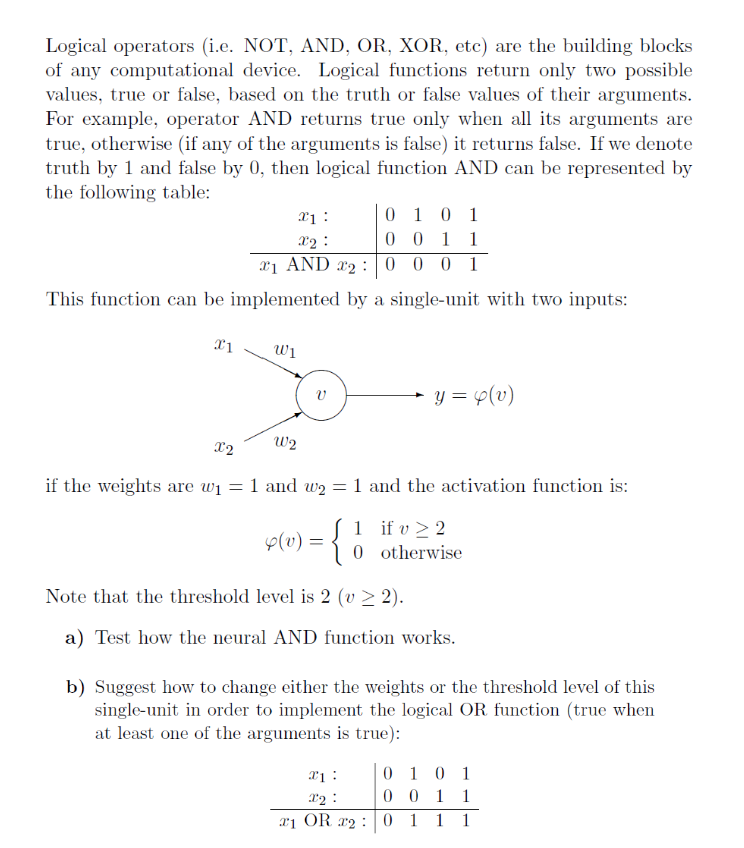 Logical operators (i.e. NOT, AND, OR, XOR, etc) are | Chegg.com