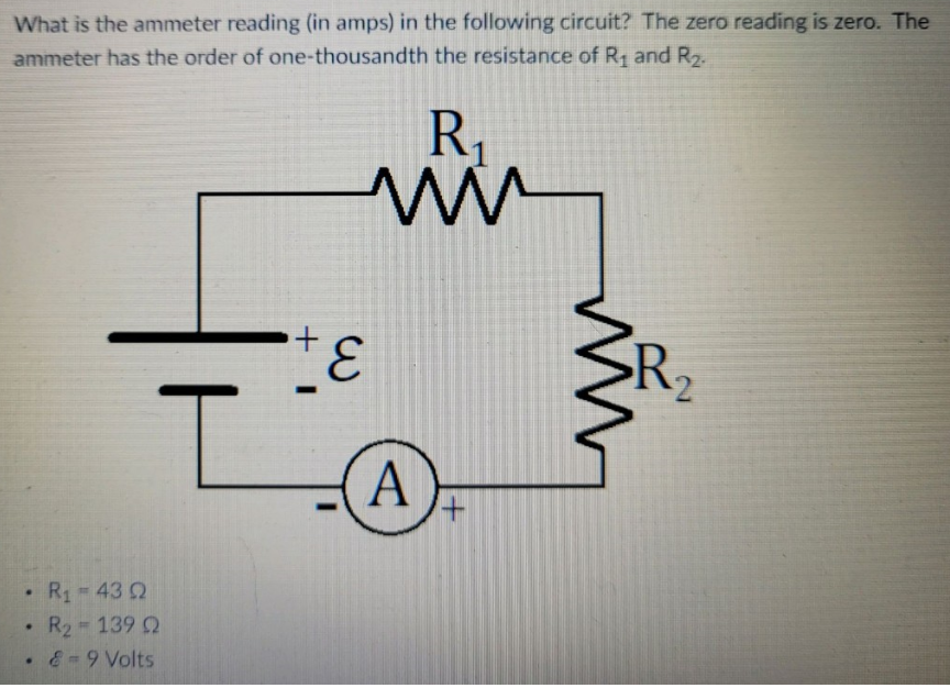 Solved What is the ammeter reading (in amps) in the | Chegg.com