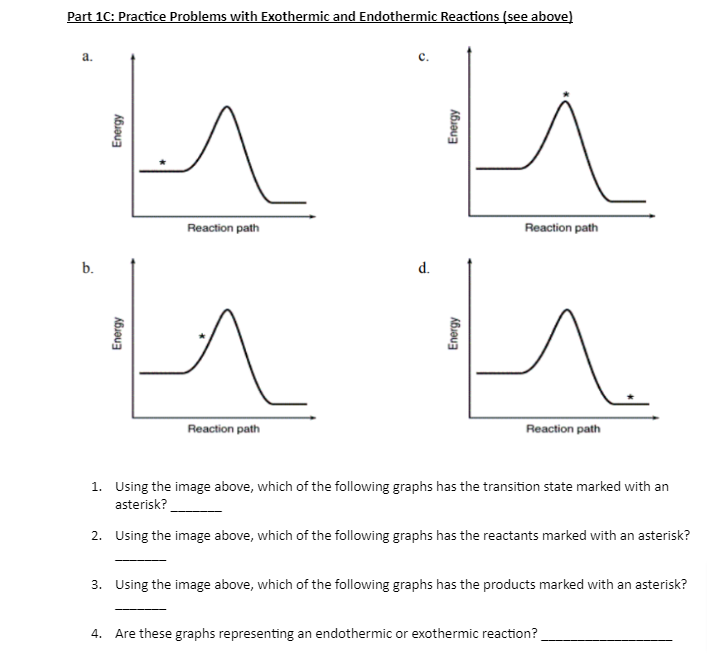 Solved Part 1C: Practice Problems with Exothermic and | Chegg.com