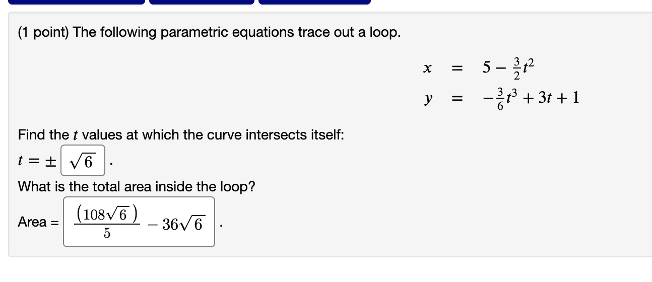 Solved (1 point) The following parametric equations trace | Chegg.com