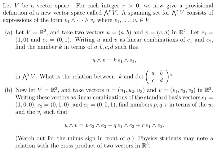 Solved Let V be a vector space. For each integer r > 0, we | Chegg.com