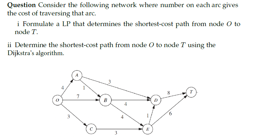 Solved Question Consider the following network where number | Chegg.com