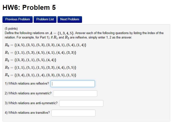 Solved HW6: Problem 5 Previous Problem Problem List Next | Chegg.com