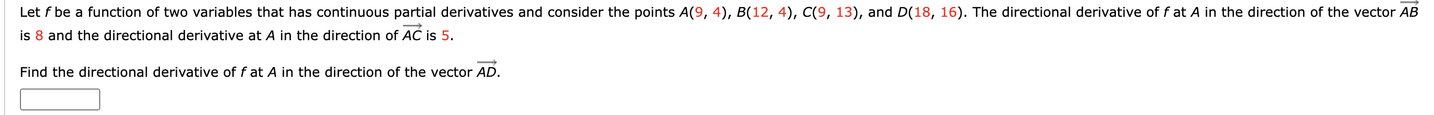 Solved is 8 and the directional derivative at A in the | Chegg.com