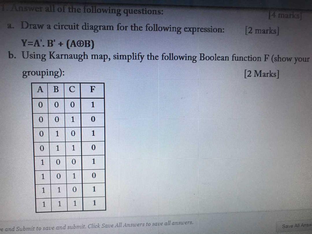 Solved 1. Answer all of the following questions: 14 marks) | Chegg.com
