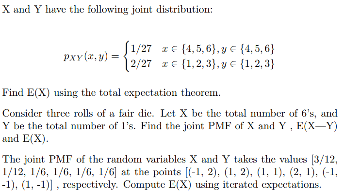 Solved X and Y have the following joint distribution: | Chegg.com