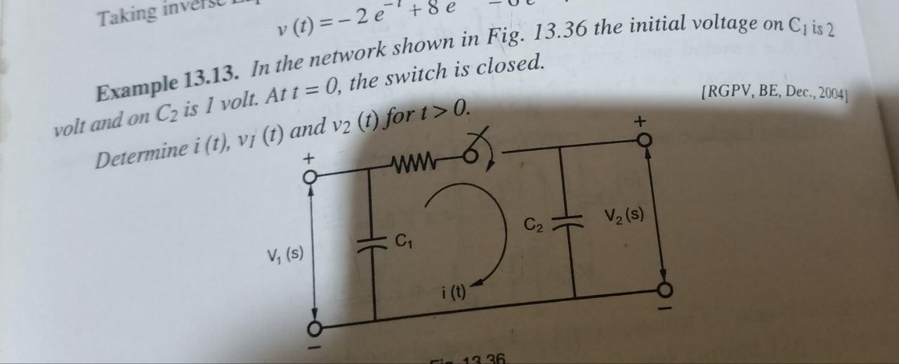 Solved Example 13.13. In the network shown in Fig. 13.36 the | Chegg.com