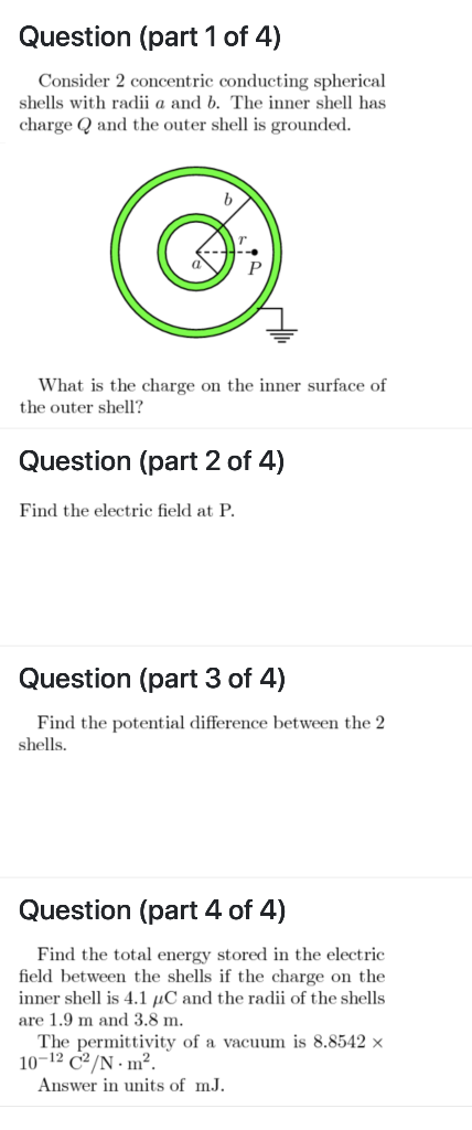 Solved Question (part 1 of 4) Consider 2 concentric | Chegg.com