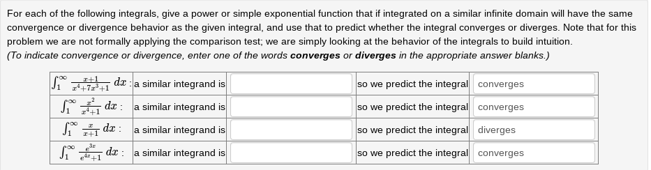 Solved For each of the following integrals, give a power or | Chegg.com